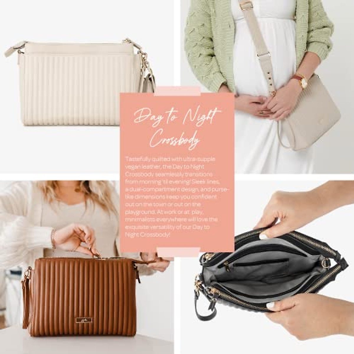 JuJuBe | Day to Night Crossbody Bag, Designer Small Crossbody Purse for Moms | Spice