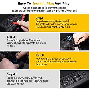 OCPTY Power Window Switch Driver Side Power Window Master Control Switch Fits 2012-2015 for Chrysler Town Country 2012-2015 for Dodge Grand Caravan 2013-2015 for Ram 1500 2500 Replace 68110867AB