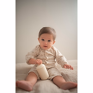 Baby Silicone Cups Reliable Lid Sippy Cup 6 oz Unbreakable No Spill Toddler Training Cup, Leak Proof, Spill Proof Kids Take and Toss Cup Set of 3 (Beige)