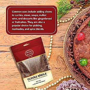 Spicy World Whole Cloves Bulk 14 Oz Bag - Premium Quality - Great for Foods, Clove Tea, Clove Pomander Balls & Potpourri - Aromatic & Richly Flavored Cloves Whole