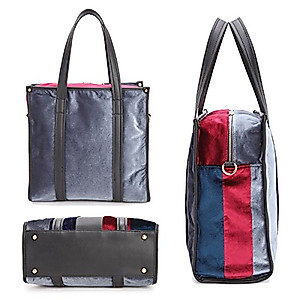 Dasein Velvet Large Tote for Women Satchel Purse Handbag Multi-Colored Shoulder Bag