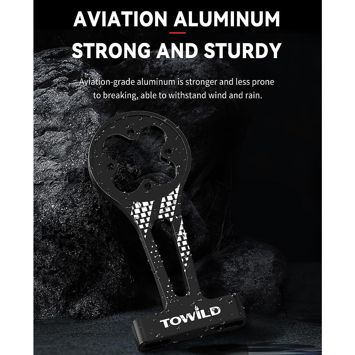 towild AS80 Bike Computer Mount for Road Bike Aero Integrated Handlebar Out Front Mount Aluminium Alloy Compatible with Garmin,Wahoo,and Bryton with GoPro Action Camera Bike Light