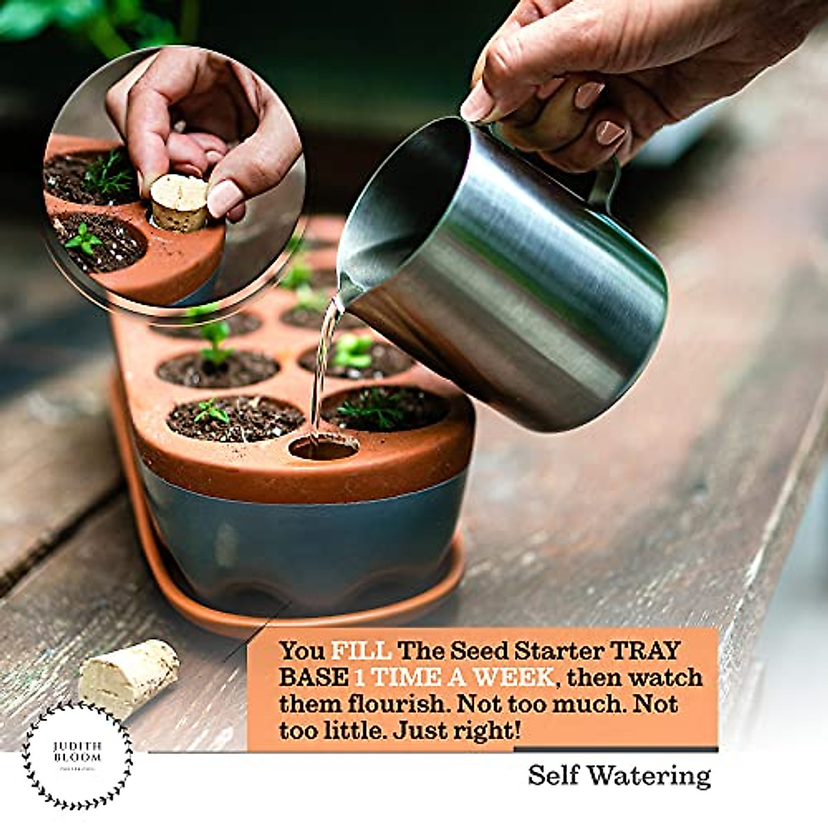 Seed Starter Tray - Self Watering Seedling Trays Seed Starter kit & seed starter pots. Grow Your flowers, veggies & Herbs Indoor. Eco Friendly seed starter pots & herb growing kit indoor seedling tray