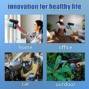 Nano Steam Gun Handheld Electrostatic Sprayer Rechargeable Nano Atomizer, 12 oz Portable Electric Mist Steam Gun for Home，Offoce，School，Garden，Detachable Tank(Black)