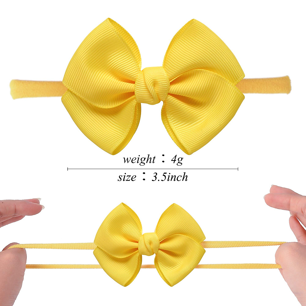 40 Pieces Baby Girls Headbands Nylon Hairband Grosgrain Ribbon Hair Bows Handmade Hair Accessories for Newborn Infant Toddler Kids