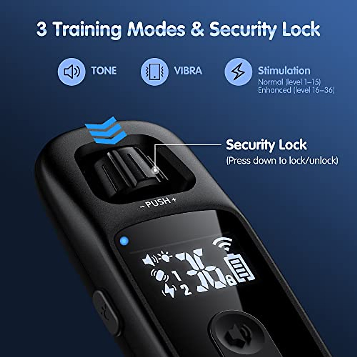 PATPET Dog Shock Collar 3000FT Electric Dog Training Collar with Remote Dog Clicker Include Rechargeable & IP67 Waterproof E Collar, Beep Vibration Shock Collar for Small Medium Large Dog (10-130lbs)