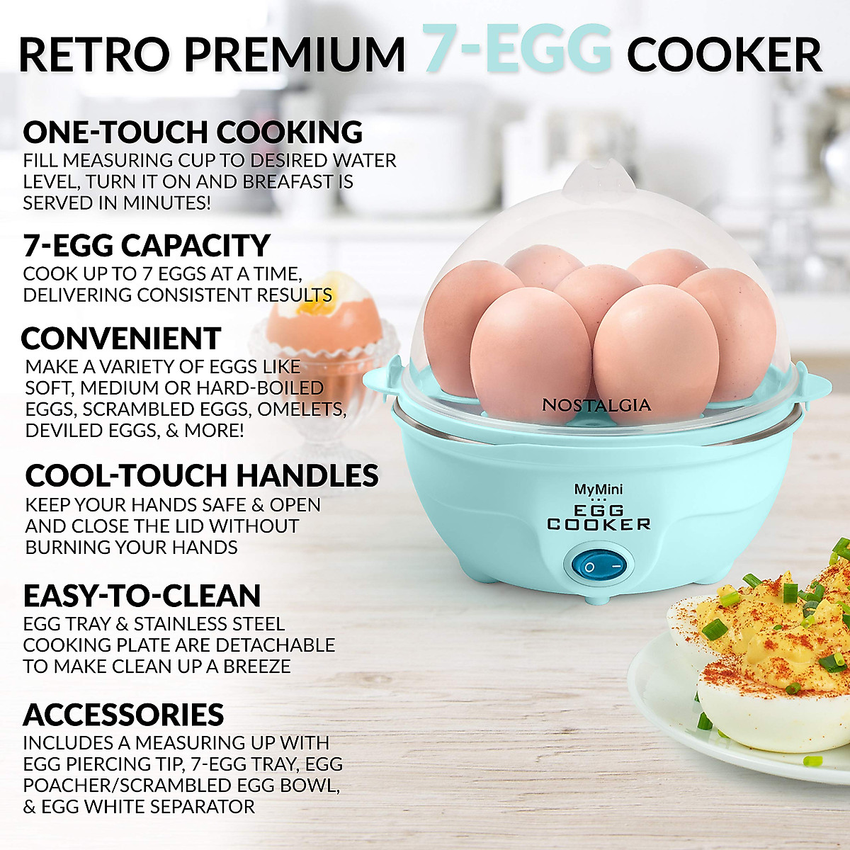 Nostalgia 3-in-1 Breakfast Station with Electric Egg Cooker - Includes Coffee Maker, Griddle, and Toaster Oven