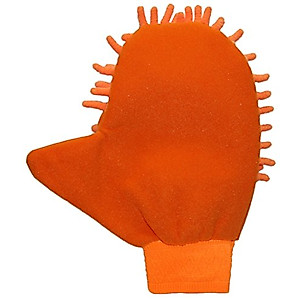 Black Duck Brand Set of 2 Microfiber Wash Mitts! Alternative Sides for Alternative Cleaning! Thumbed and Simple Mitt - 3 Assorted Colors! Safe for All Surfaces! (Orange)