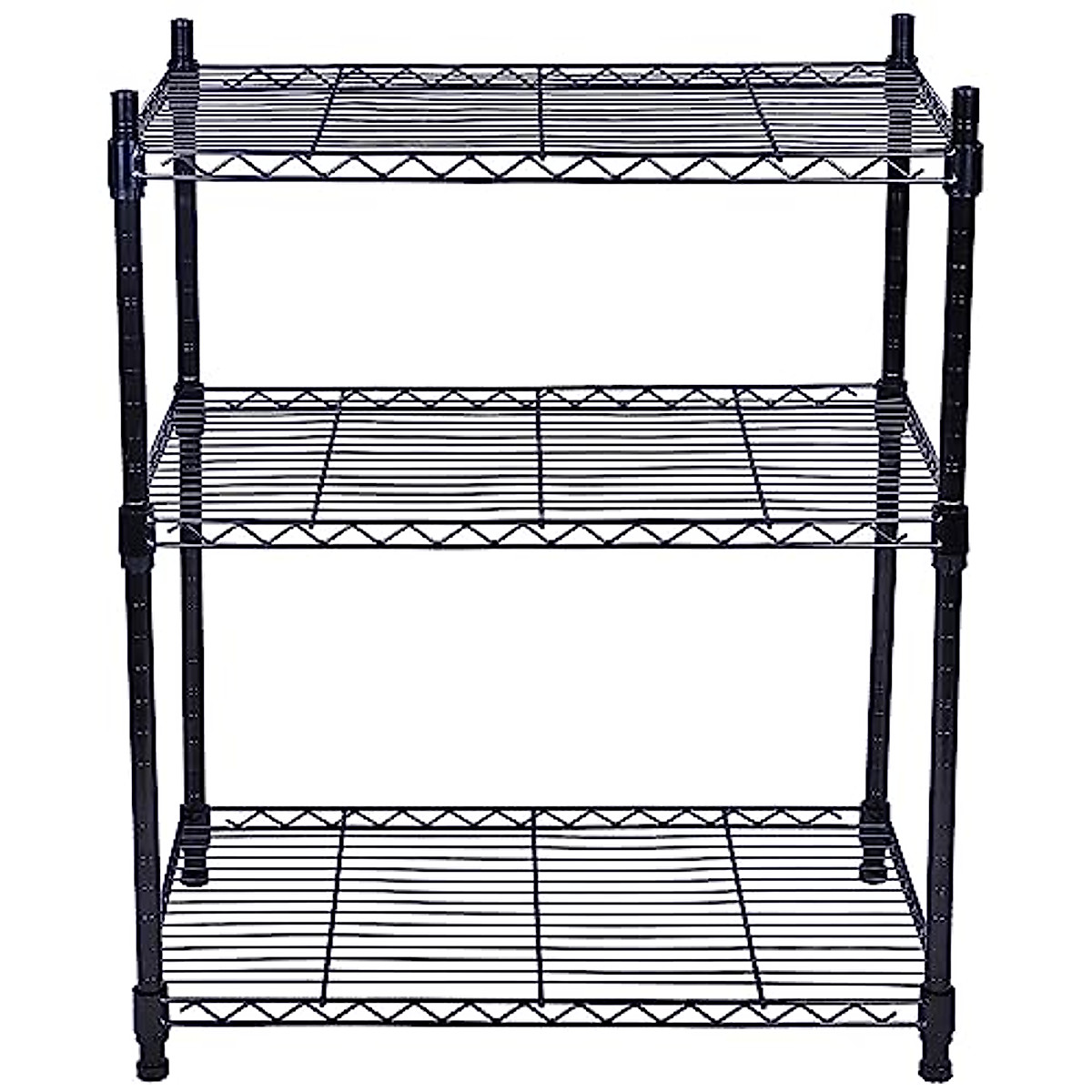 Elevon 3-Shelf Adjustable, Heavy Duty Storage Shelving Unit (350 lbs Loading Capacity per Shelf), Steel Organizer Wire Rack, Black (23.2" L x 13.4" W x 30.3" H)