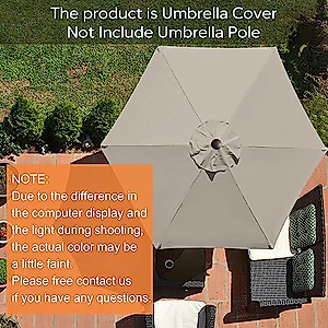 EliteShade USA Sunumbrella 7.5FT Replacement Cover 6 Ribs Market Patio Umbrella Canopy Cover (CANOPY ONLY) (Beige)