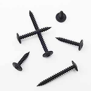 JEGONFRI #8 Modified Truss Head Black Wood Screws Assortment Kit, 132 pcs, Phillips Drive, Wood Screws, Screws, Screws Assortment, Screws Set, 6 Sizes (1/2”, 3/4”, 1”, 1-1/4”, 1-1/2”, 2”) (Black)