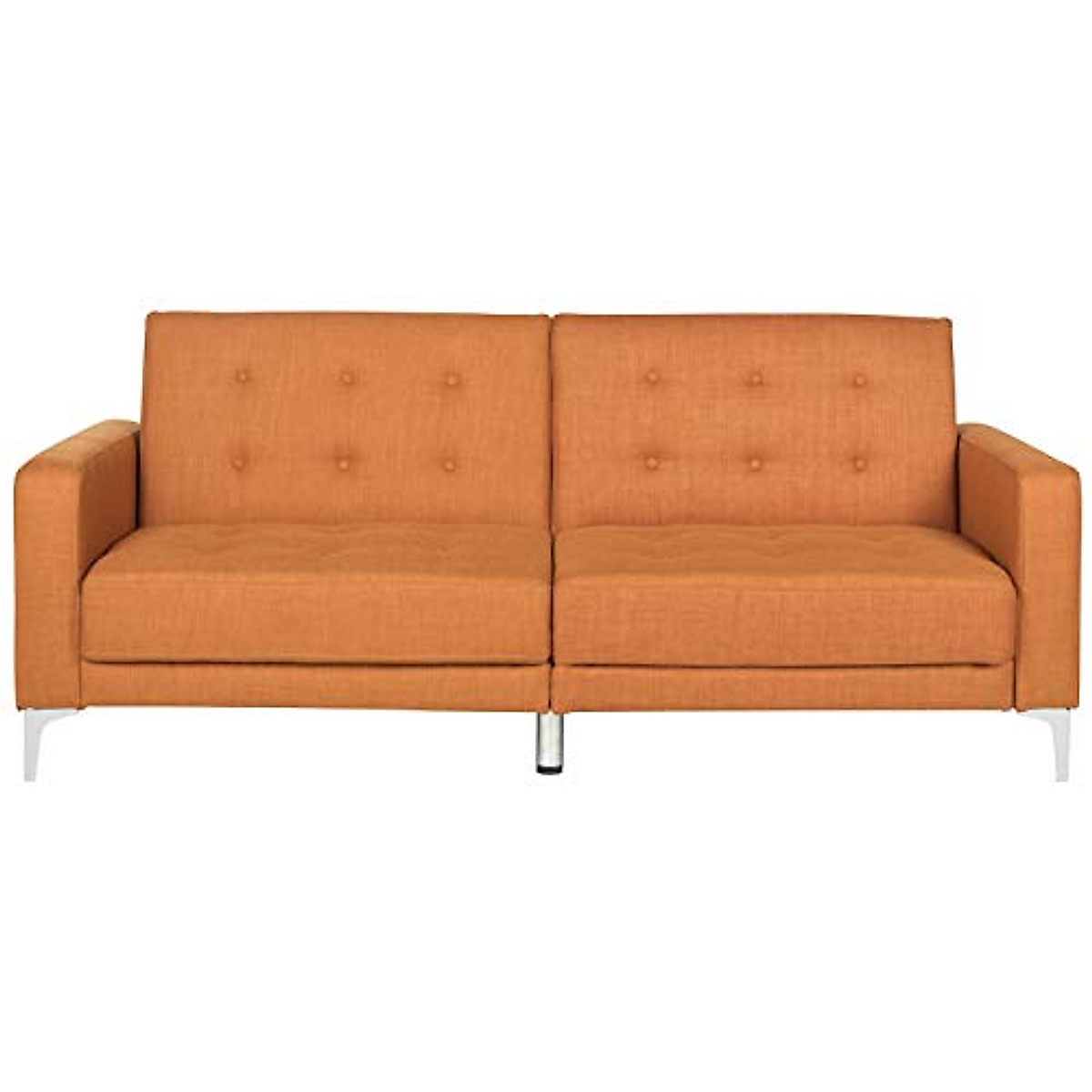 Safavieh Livingston Collection Soho Orange Tufted Foldable Sofa Bed