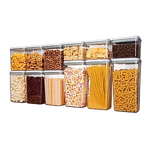 Vhorate Pop Top food storage containers with Lids, Airtight Pop Container Sets for Food Storage, Pop Up Storage Containers with Label for Kitchen,Pantry 12PCS 1.2/2.1/2.8/3.4QT*3