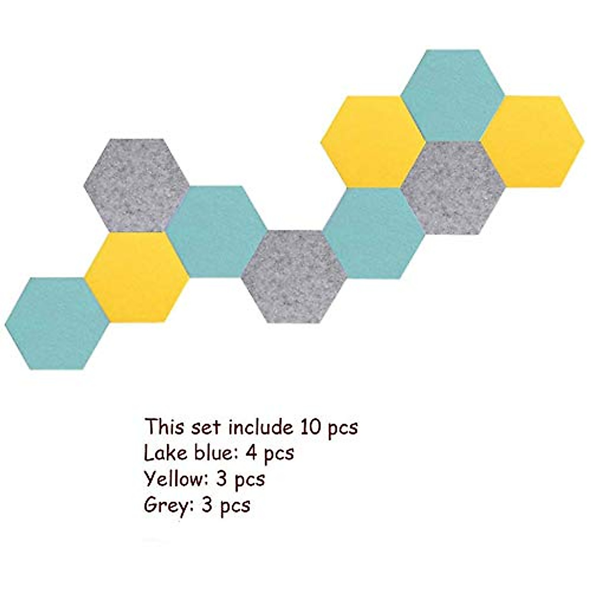 Felt Wall Stickers, Bulletin Board Cork Board Tiles Set, Hexagon Pin Board Self Adhesive for Office Classroom Photos Memos Display Board Pads Pictures Drawing Goals Notes Colorful Foam Nursery Decor