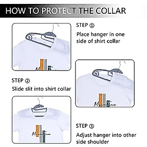 Bumodel 30 Pack Magic Extender Coat Hanger Ultra Thin Plastic Hangers with Non-Skid Rubber Padded Neck Protect Closet Space Saving Clothing Hangers for Jean, Skirt, Blouse, Ties, Bras, Suit (Gray)