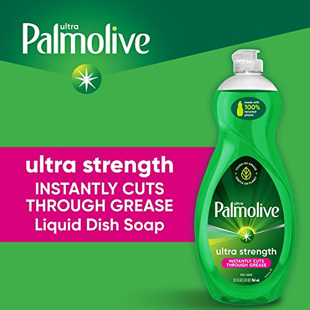 Palmolive Ultra Strength Liquid Dish Soap, Original Green, 32.5 Fluid Ounce