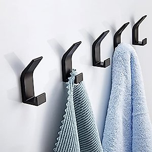 Adhesive Hooks Coat Hooks，Super Sticky Nail-Free Wall Hooks for Hanging Coats and Towels，Reusable ,Modern and Waterproof Hooks， Suitable for Any Scene，Wall Hooks 5 Pcs.