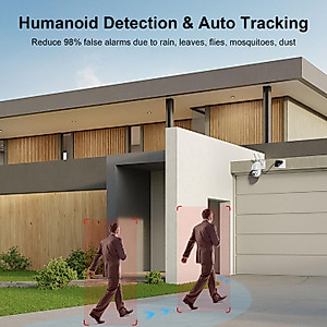 Security Camera Outdoor, Hosafe WiFi IP Camera Home Security System, Floodlight AI Motion Detection, Pan Tilt Auto Tracking, Two Way Audio, Color Night Vision, Waterproof Video Surveillance Camera