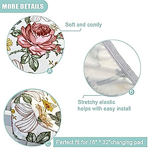 iEvolve Changing Pad Cover Ultra Soft Minky Dots Changing Table Cover Breathable Changing Table Sheet Diaper Changing Pad Cover for Baby Boys Girls (Blossom)