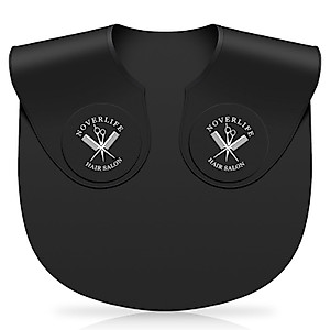 Noverlife Large Hair Cutting Collar, Silicone Weighted Hair Dye Collar, Silicone Haircut Guard Shield, Rubber Neck Wrap, Barber Shop Hair Cutting Pad for Salon Hairdressing Hair Coloring - Black