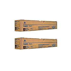 TN221K Genuine Konica Minolta Toner Cartridge 2 Pack, A8K3130, 24000 Page-Yield Per Ctg, Black