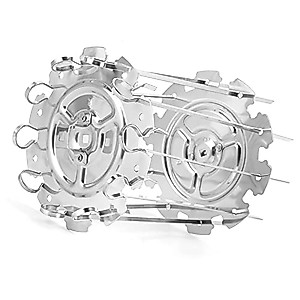 RvSky Garden Supplies Stainless Steel Roaster Electric Oven Barbecue Skewers Needle Cage Set BBQ Grill Accessory