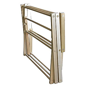 Wooden Amish Made Folding Clothes Drying Rack Handmade for Hanging Laundry (Medium 3'x6')