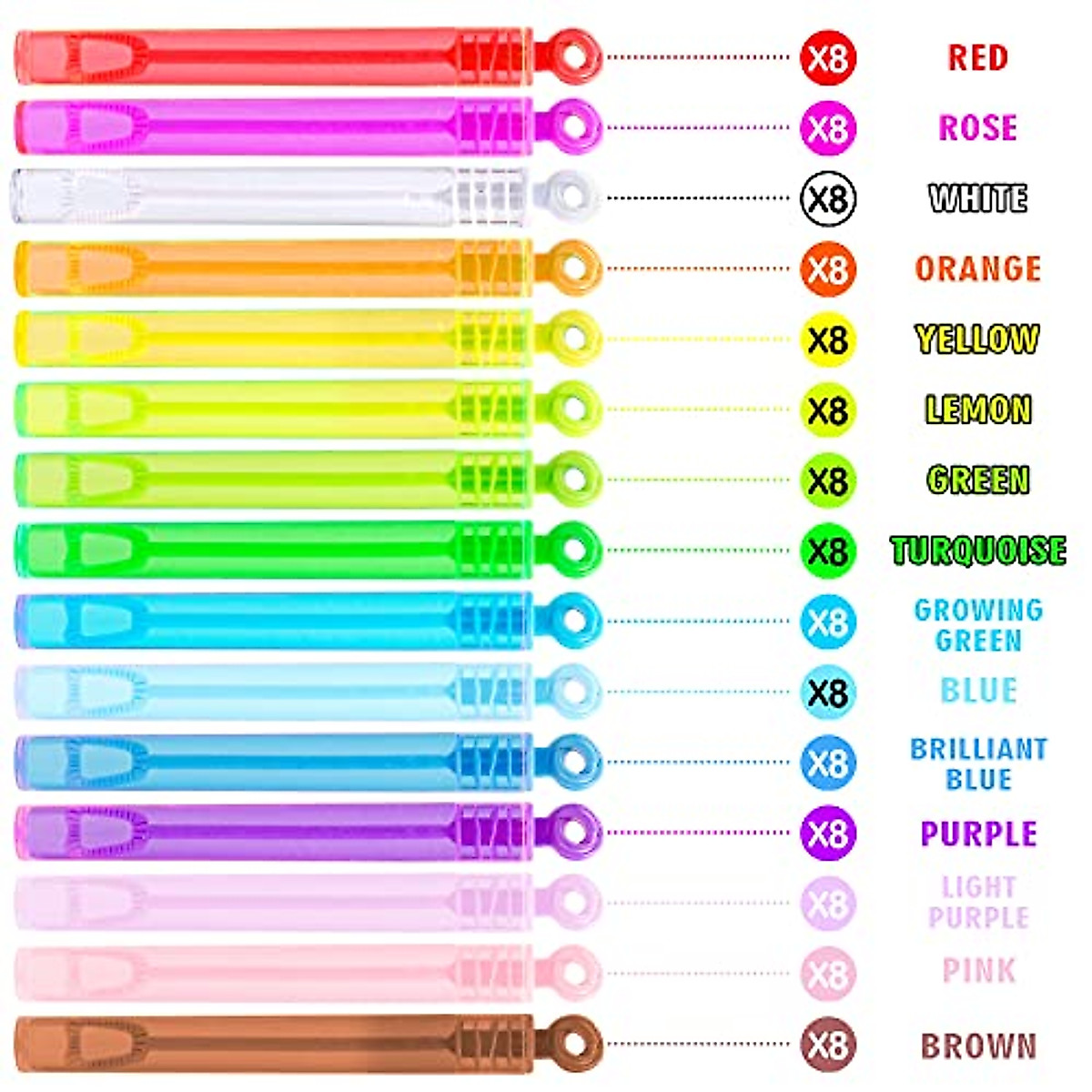 Inscraft Bubble Wand, 120 Pack Mini Bubble Wands Bulk 15 Colors for Halloween, Summer Toys, Wedding, Outdoor Indoor Activity Use, Bubbles Party Favors, Gifts for Kids Toddlers