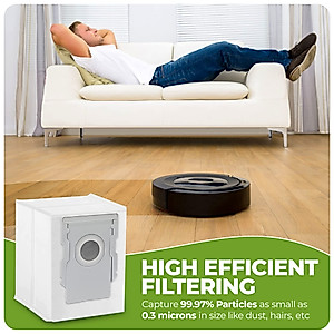 12Pack Vacuum Bags Compatible with iRobot Roomba Bags i & s & j Series, Replacement for iRobot Roomba i1+ i4+ i6+ i7+ i7Plus, i8+ s9+ Vacuum with Automatic Dirt Disposal Bags