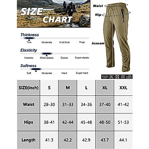 Men's Lightweight Quick Dry Hiking Running Pants Outdoor Sports Breathable Zipper Pockets Athletic Work Pants Khaki L