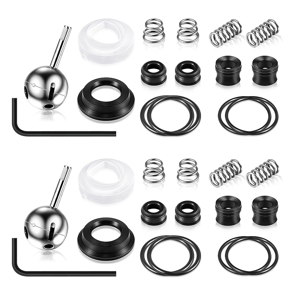 Enhon Kitchen Faucet Cartridge Repair Kit, Compatible with Delta/peerless Faucet 86970 Single Handle #70 Ball Valves and Lever Handles, Fix Dripping Faucets, Stainless Steel (2 Packs)