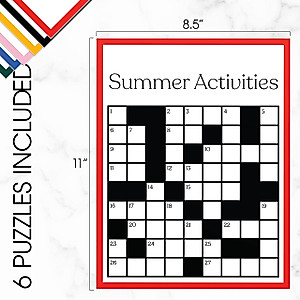 Keeping Busy Crossword Large Print Adult Puzzle 6 Reusable Sheets, Clue Guides & Marker Dementia Activities for Seniors | Alzheimers Activities for Dementia Patients | Best Gifts for Dementia Patients