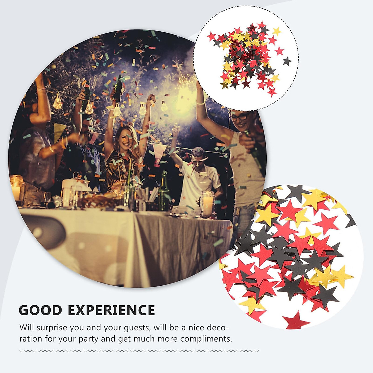 VILLCASE 1 Set Dining Table Decor Party Accessory Confetti Glitter Table Decoration Table Scatters Decoration Glitter Stars Beer Festival Confetti Decor Party Favor Desktop Sequins Paper