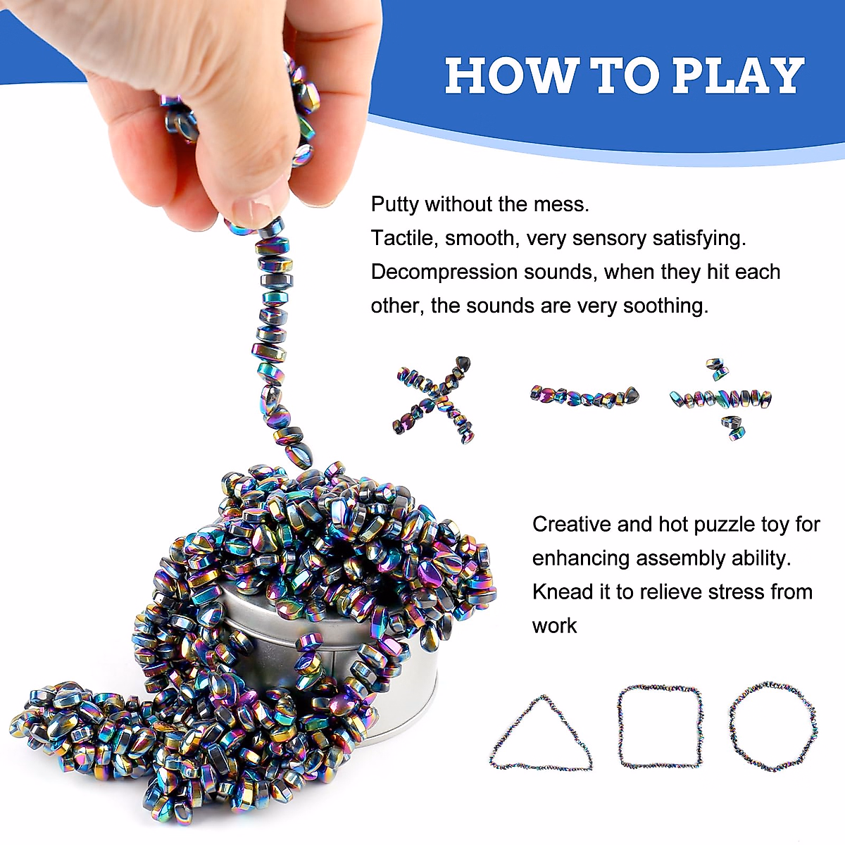 550pcs Ferrite Putty, Fidget Toys, Fidget Toys Adults, Desk Fidgets Toys for Office Stress/Anxiety Relief ,Adults Gifts