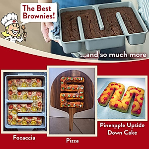 Baker's Edge Brownie Pan, The Original All Edges Brownie Pan for Baking | Premium Doble Nonstick Coating, Heavy Gauge Cast Aluminum Construction, Rectangular 9x12” Size Baking Pan - US Patented Design