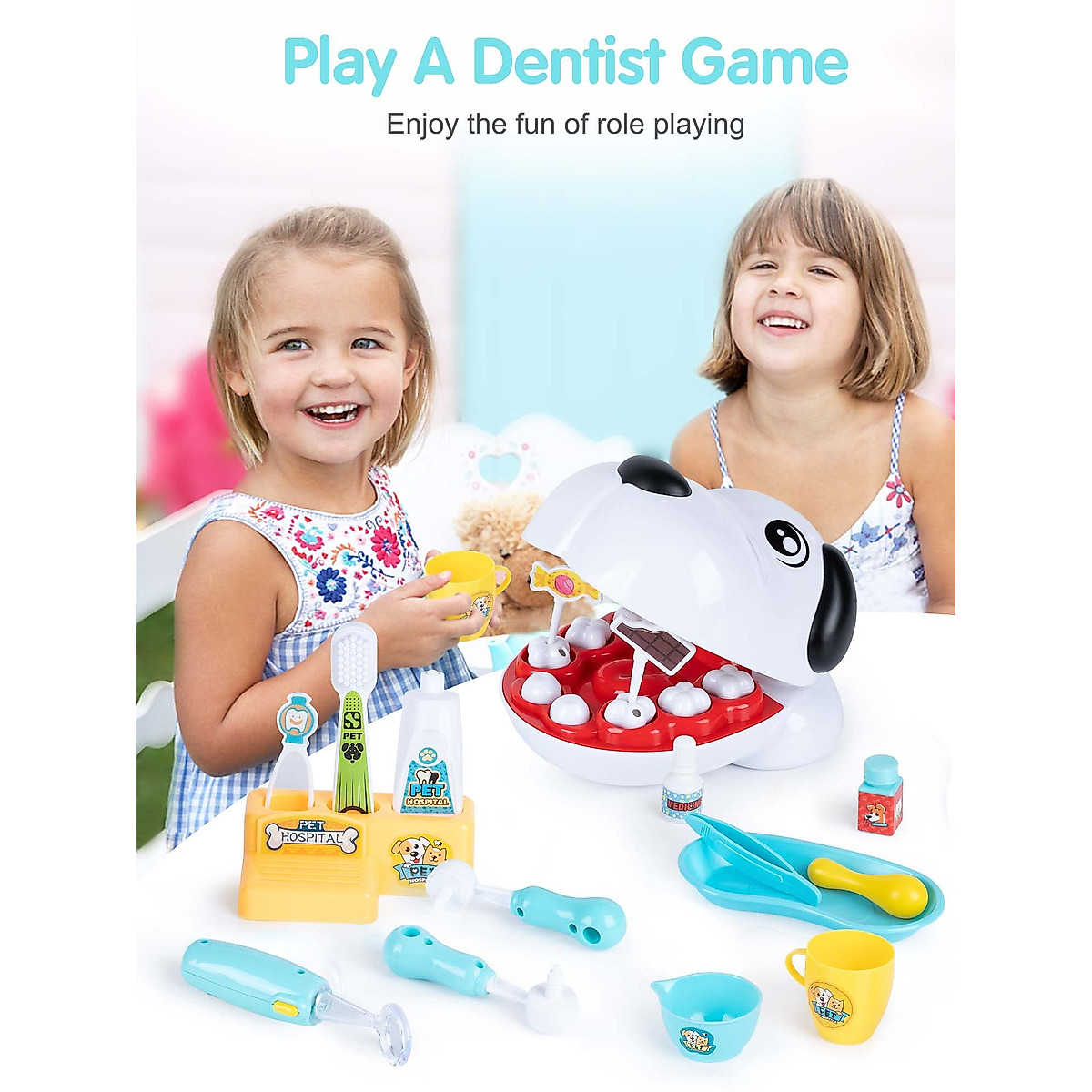 TNOIE Kids Toys, 17 Pieces Simulation Medical Set Role Play Toy, Fun Educational Pretend Play Doctor Toys Gift for Kids Boys Girls Aged 3 4 5 6