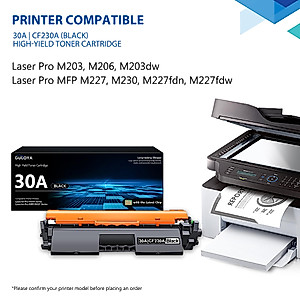 30A Black Toner Cartridge CF230A with CHIP, CF230A-2PK CF230A Two Pack 30A Black Ink Remanufactured Replacement for HP 30A Toner CF230AD for Laser Pro M203 Series, Pro MFP M227fdn, M227fdw Printer