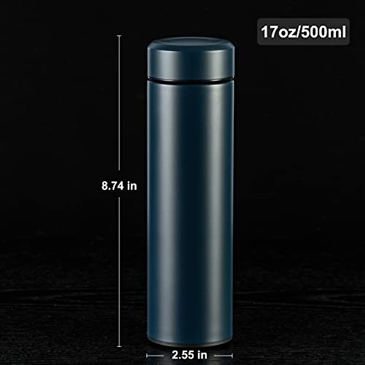 PARACITY Insulated Water Bottle,17 oz Stainless Steel Thermos, Double Wall Vacuum Simple Modern Water Bottle, Metal Water Bottle Keeps Hot for 12 Hrs, Cold for 24 Hrs, for Coffee, Drinks