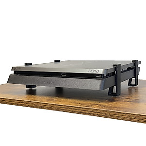 Kimalab Horizontal Vertical Stand for PS4 Original Playstation 4 Stand Cooling Station Feet for PS4 Console Slim - Updated Design for Secure Fit (PS4 Slim - Black)