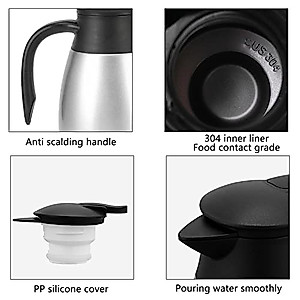 2L Stainless Steel Tea Pot, Household Coffee Pot Cold Water Kettle, Short Spout Cold Drink Kettle for Coffee Tea Beverages(Silver)