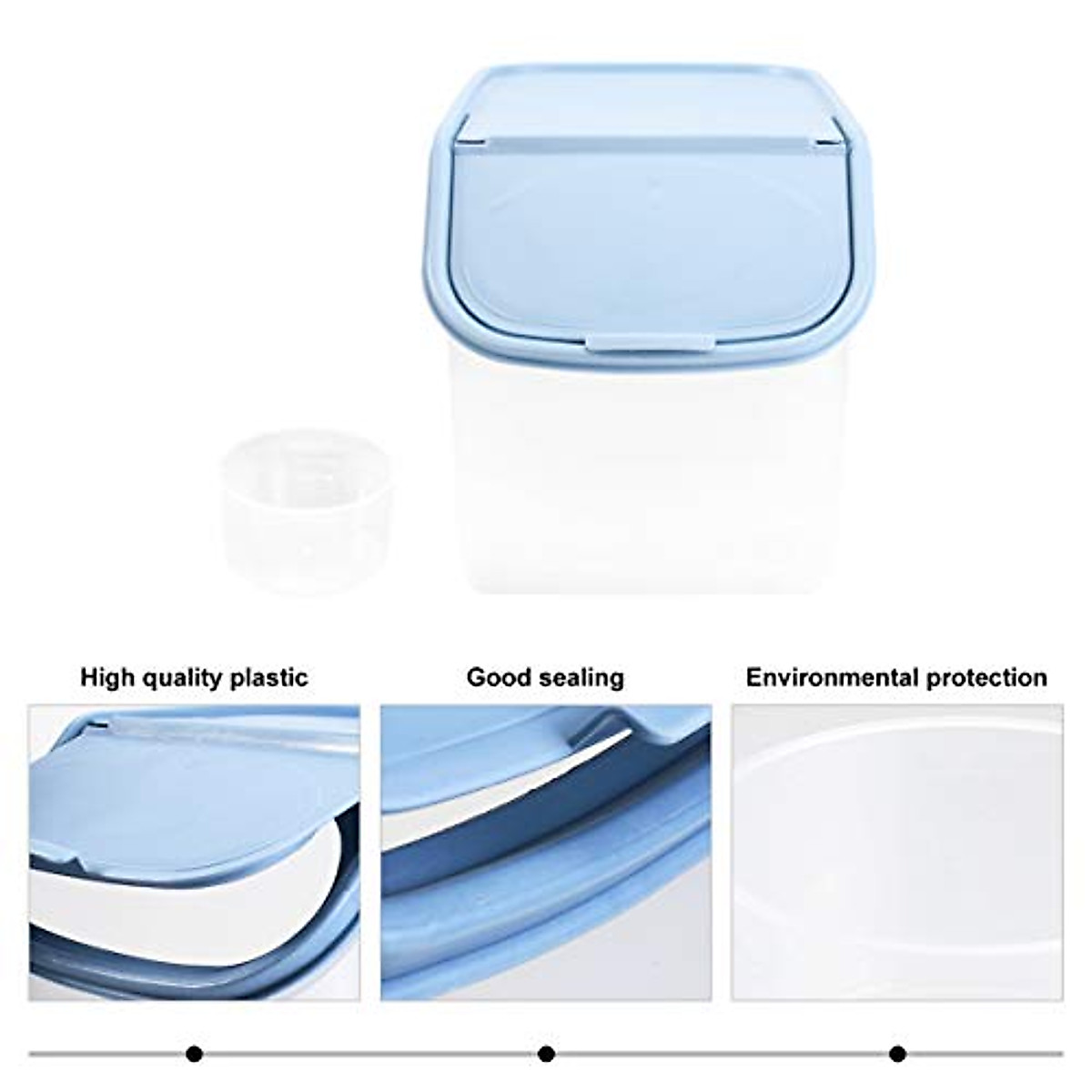 Cabilock Rice Storage Bin Cereal Containers Large Dispenser Food Storage Containers Kitchen Pantry Storage Containers for Sugar Flour and Baking Supplies Blue