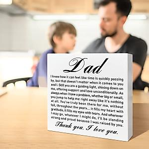 Dad Gifts from Daughter Son Kids, Dad Gifts for Birthday Father's Day Christmas, Best Dad Ever Gifts, Father Gifts, Dad Thank You I Love You, Wooden Box Sign