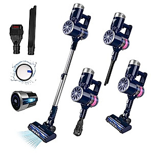 Filter Queen Cordless Vacuum Cleaner, 6-in-1 Stick Vac with Powerful Suction, Touch Screen LED Controls, Detachable Battery, for Quick Cleaning Hard Floor, Carpet, Pet Hair