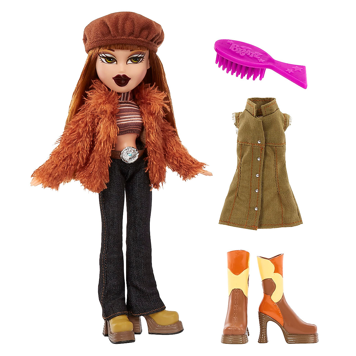 Bratz Original Fashion Doll Meygan with 2 Outfits and Poster (Pack of 1)