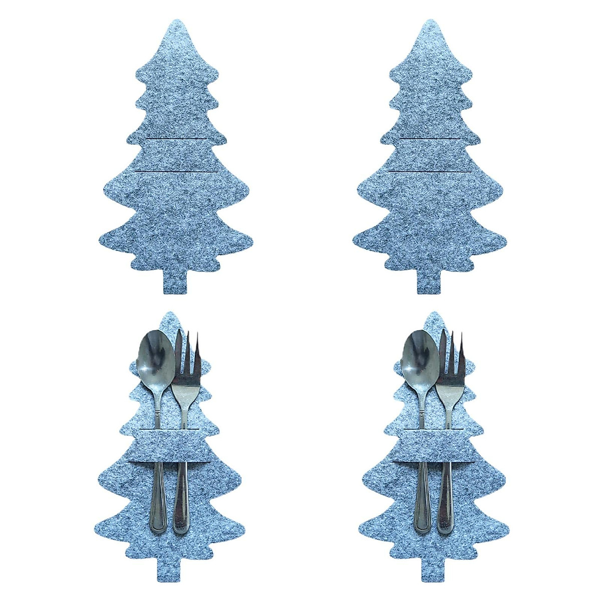 Christmas Tableware Holders Knifes Forks Bag Christmas Tree Silverware Pouch Pockets Christmas Centerpieces Table Decorations Holiday Party Supplies Favors Christmas Tree Cutlery Holders