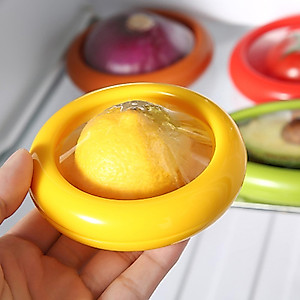 OLACHIKKO Avocado Saver For Fridge, Set Of 4 Silicone Food Storage Container-Ideal For Garlic, Onions, Lemens And Potatoes