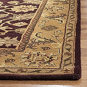 SAFAVIEH Classic Collection 6' x 9' Dark Plum / Gold CL244B Handmade Traditional Oriental Premium Wool Area Rug
