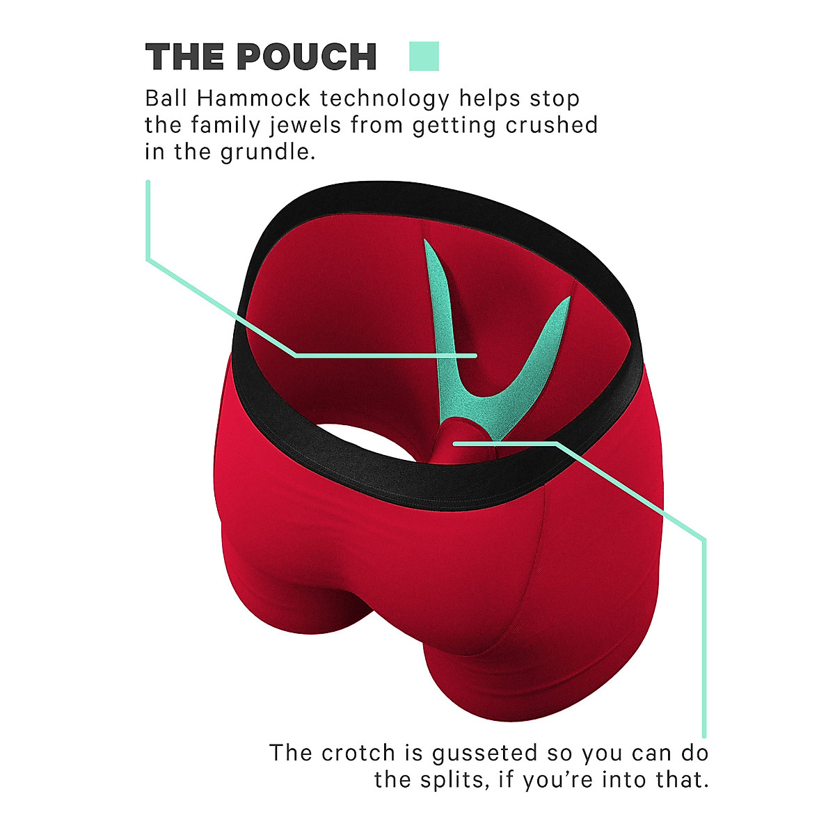 Shinesty Hammock Support Boxer Briefs with Pouch | Underwear for Men Flyless | US XL Red