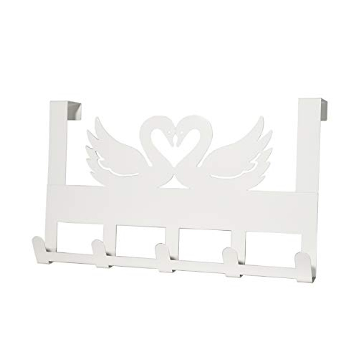 Mango Steam Over-The-Door Organizer Hanger for Towels, Hats, Hoodies, Coats, Backpacks, & Keys (Swan, White)