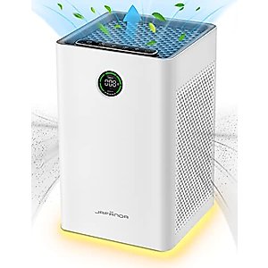 Jafända Air Purifiers for Allergies Home Large Room 1190ft² H13 True HEPA Filter, Dimmable Night Light and Activated Carbon Remove 99.97% Dust Smoke Odor Pollen Pets Hair Dander,Quiet Sleep Mode 23dB